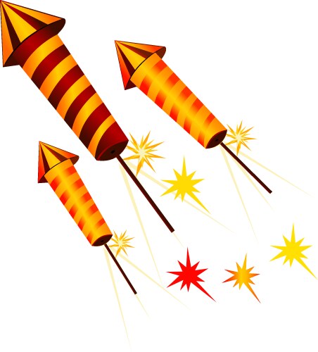 Holiday firework set of rockets or firecrackers Vector Image