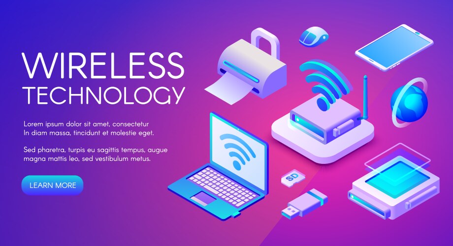 Wireless technology devices Royalty Free Vector Image