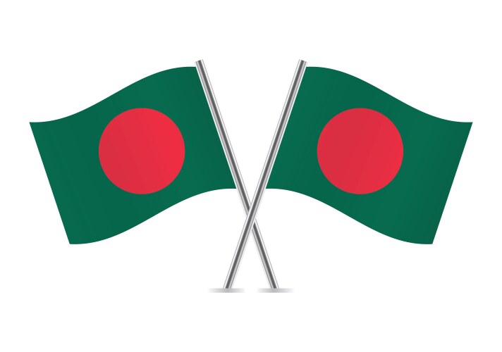 Crossed flags of bangladesh and guam official Vector Image