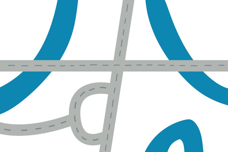 Empty map with roads and rivers Royalty Free Vector Image