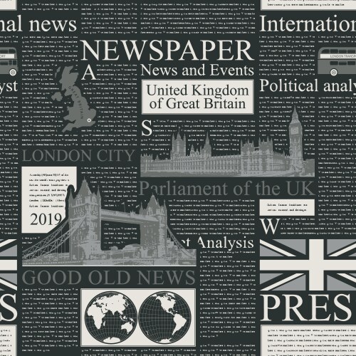 Seamless pattern with uk or london newspaper page Vector Image
