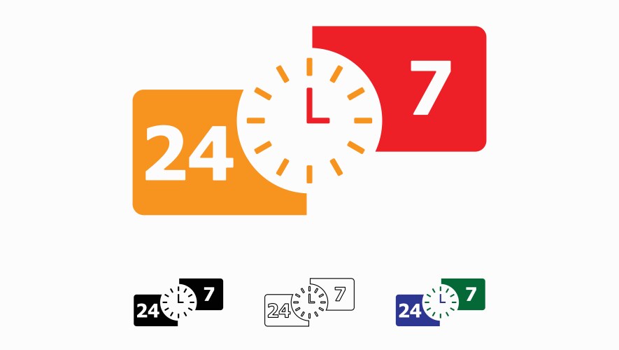 Time clock logo fast express service Royalty Free Vector