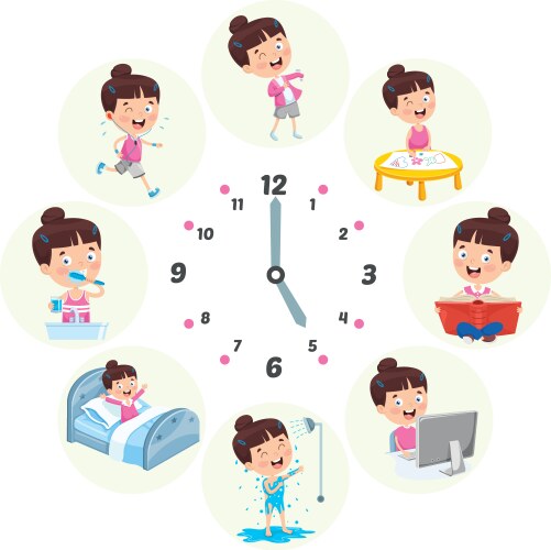 Daily routine Royalty Free Vector Image - VectorStock