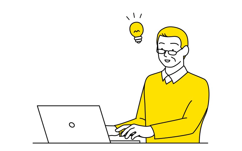 Using computer Royalty Free Vector Image - VectorStock