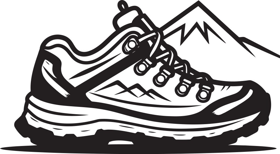 Adventure footwear logo graphic wilderness walker Vector Image