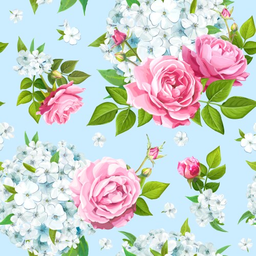 Seamless pattern with rose flowers Royalty Free Vector Image