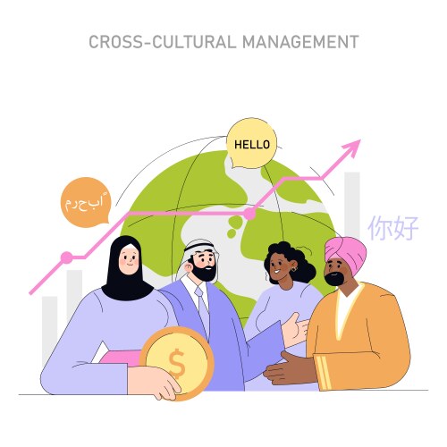 Global market expansion flat Royalty Free Vector Image