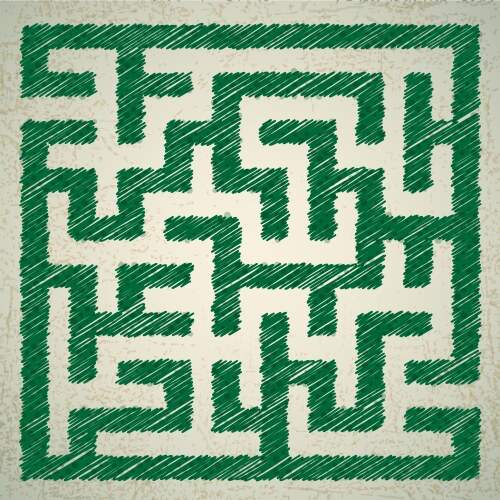 Labyrinth maze game green grass and chamomiles Vector Image