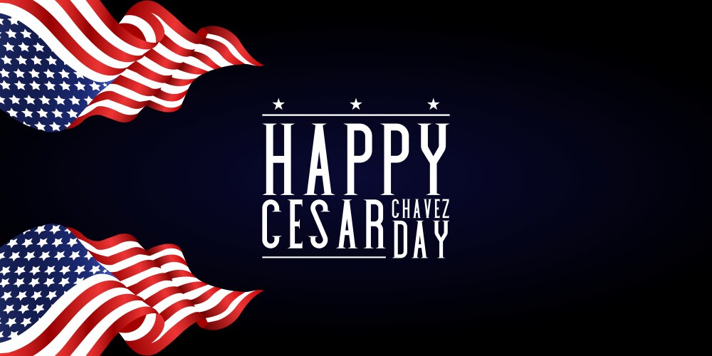 Happy cesar chavez day white text design font Vector Image