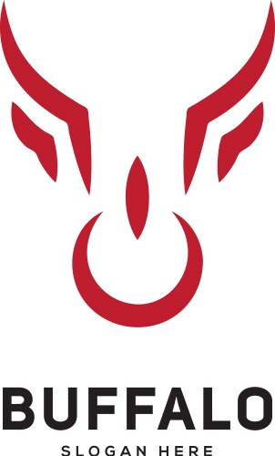 Abstract simple bull head logo concept Royalty Free Vector