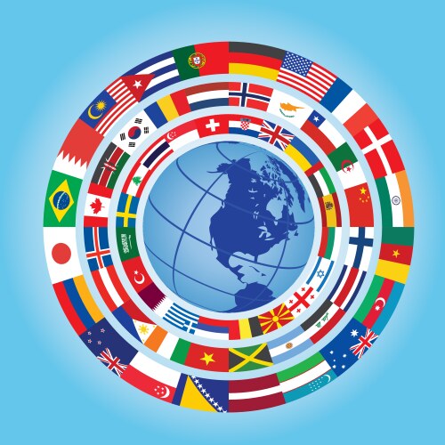 World flags frame Royalty Free Vector Image - VectorStock