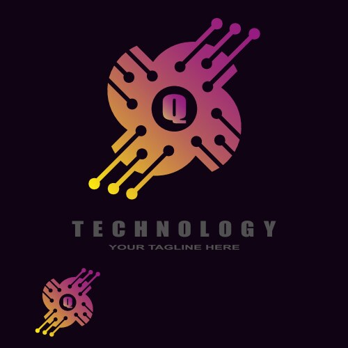 Future technology logo Royalty Free Vector Image