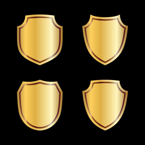 Golden shield retro design Royalty Free Vector Image