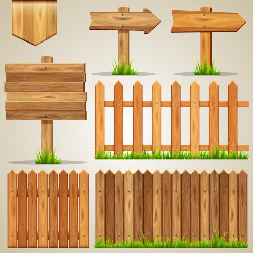 A fence made of wood notice boards Royalty Free Vector Image