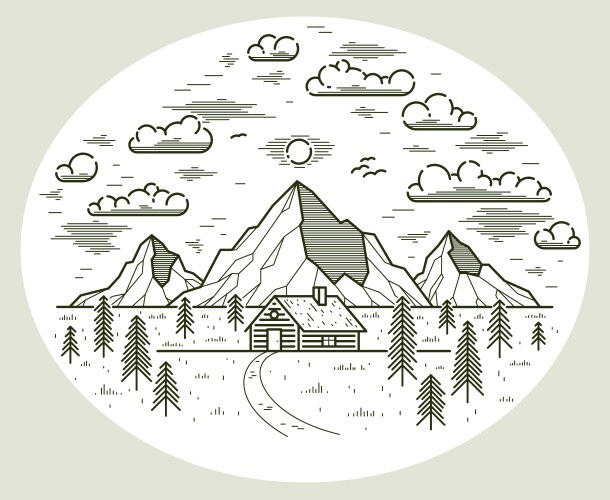 Mountain Cabin Vector Images (over 6,100)