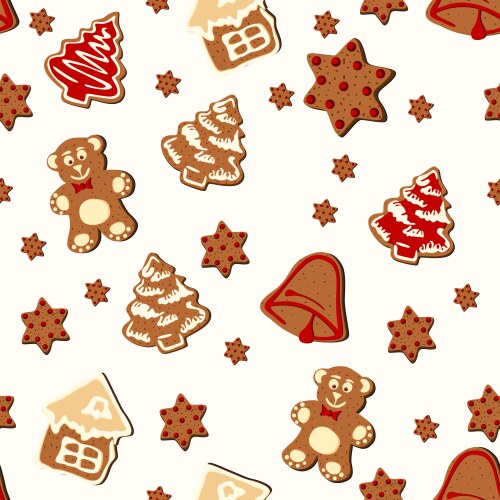 Gingerbread pattern for christmas design Vector Image