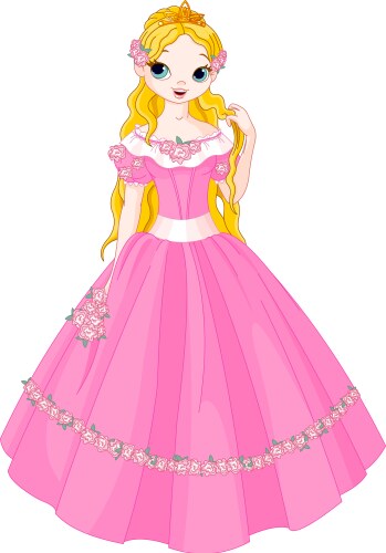 Red-haired princess in elegant Royalty Free Vector Image