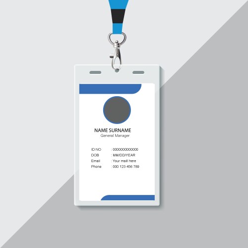 Id card corporate identity employee access badge Vector Image