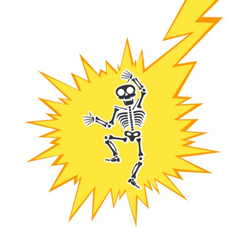 Skeleton electric shock by high voltage Royalty Free Vector