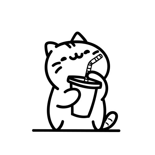 Cat Drinking Cartoon Vector Images (over 2,400)