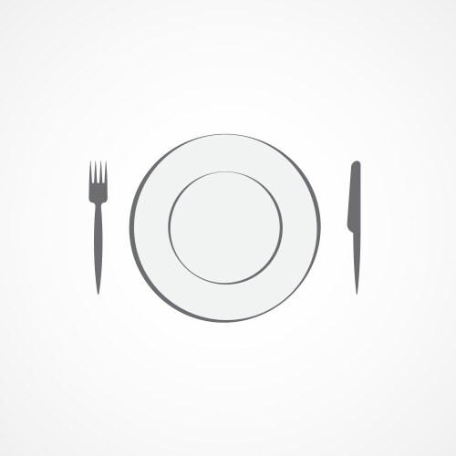 Plate and cutlery line icon Royalty Free Vector Image