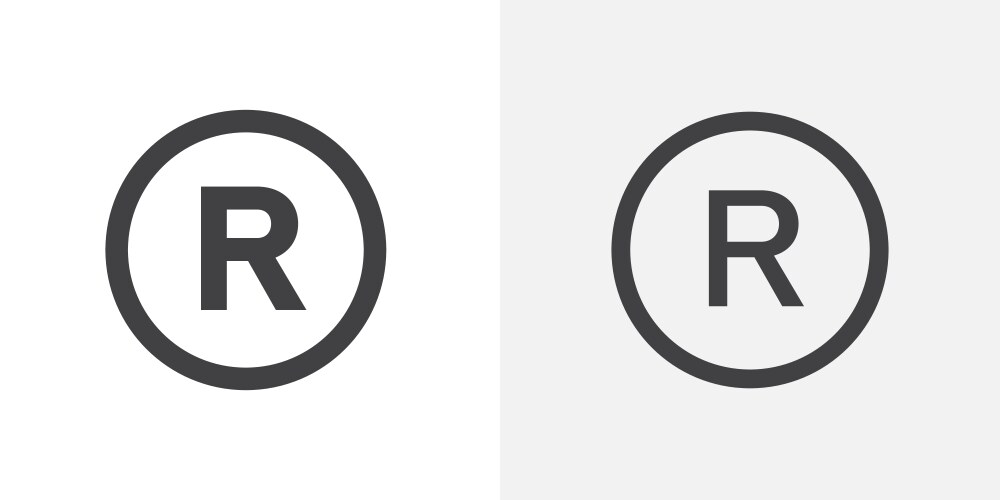 Registered icon set r register symbol copy right Vector Image