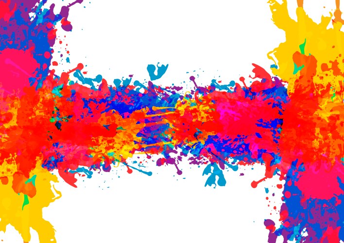 Ink splat rainbow background Royalty Free Vector Image