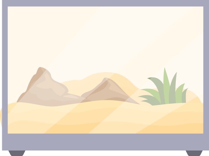 Empty terrarium with substrate and branches Vector Image