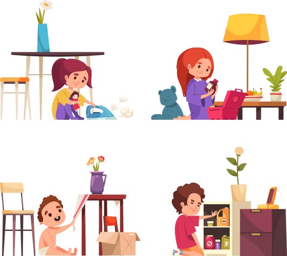 Kids danger cartoon Royalty Free Vector Image - VectorStock