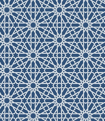 Blue and white moroccan motif tile pattern Vector Image