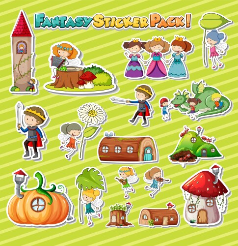 Sticker template with a little princess cartoon Vector Image