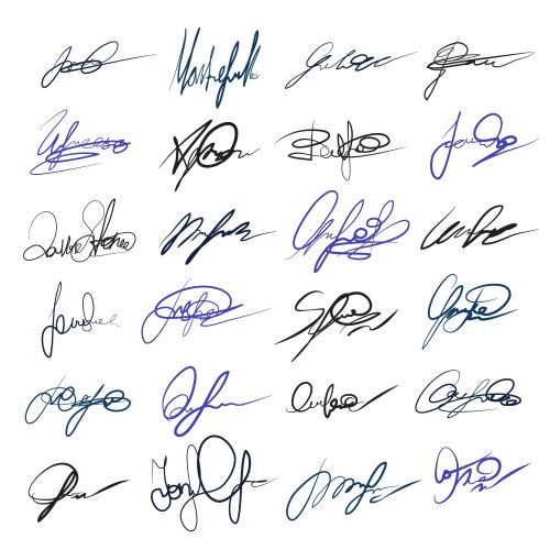 Handwritten signature manual signatures Royalty Free Vector