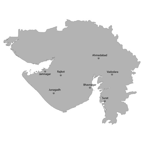 Gujarat in India Map Vector Images (over 270)