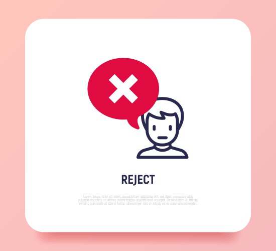 Man rejected something refuse personal Royalty Free Vector