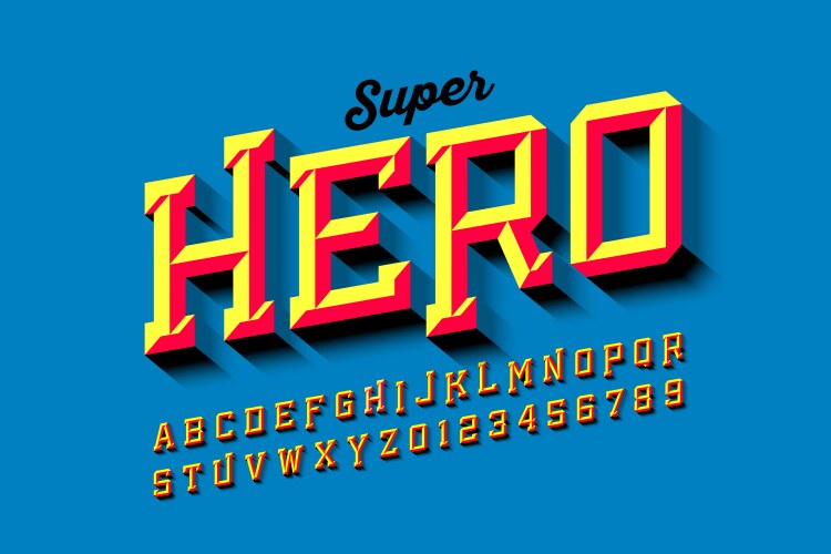Comics superhero style font Royalty Free Vector Image