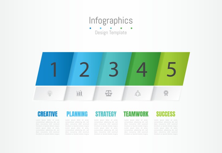 Infographic 5 options design elements Royalty Free Vector