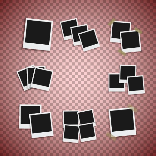 Photo realistic instant frame template Royalty Free Vector