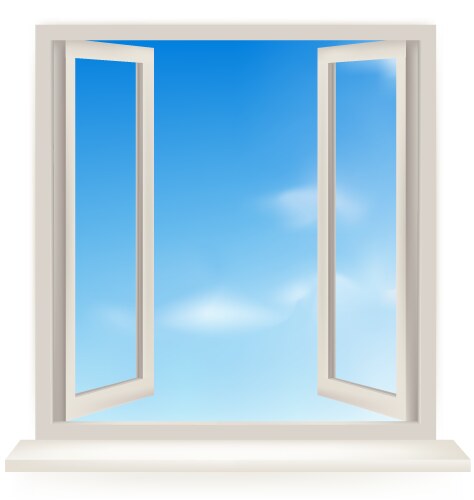 Open window template view Royalty Free Vector Image