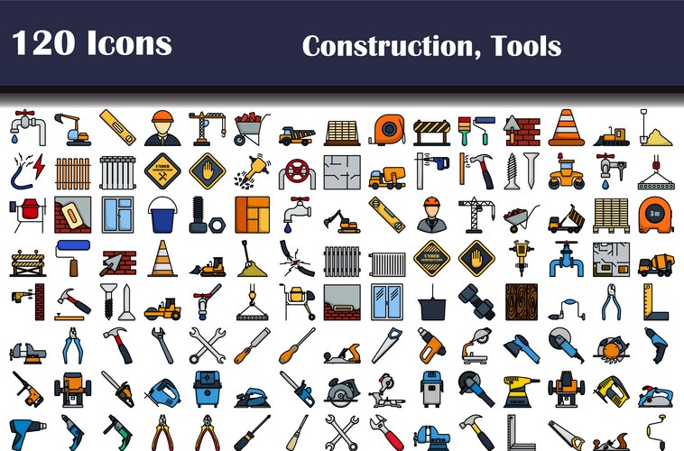 Construction icon set Royalty Free Vector Image