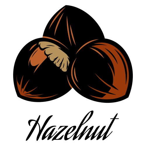 Logo for hazelnut nuts Royalty Free Vector Image