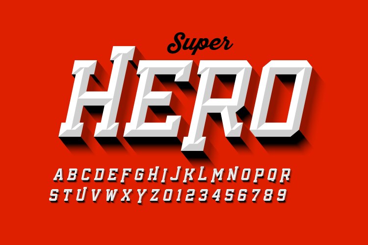 Comics superhero style font Royalty Free Vector Image