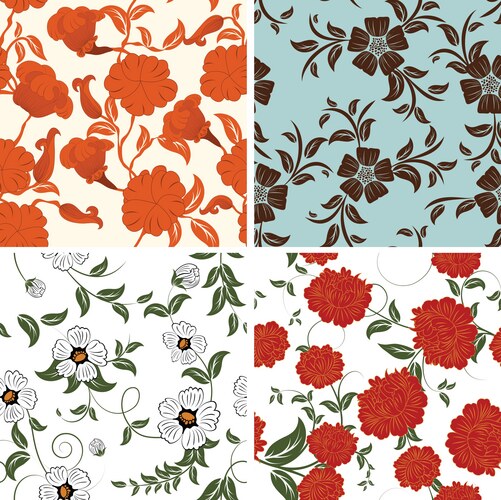 Floral seamless background flower bouquet Vector Image