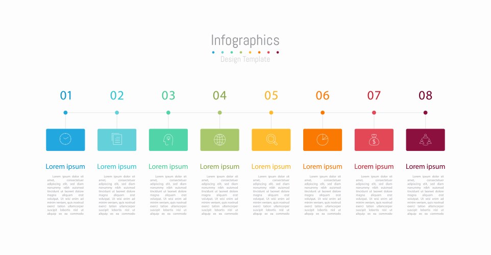 Infographic 8 options design elements Royalty Free Vector