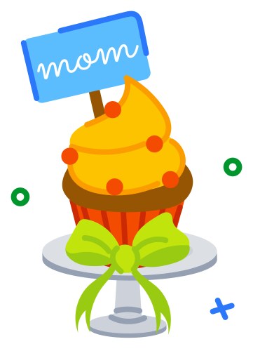 Mom cupcake Royalty Free Vector Image - VectorStock
