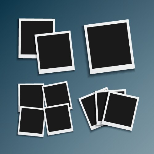 Instant photo frame realistic snapshot Royalty Free Vector