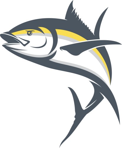 Tuna fish fishing template Royalty Free Vector Image