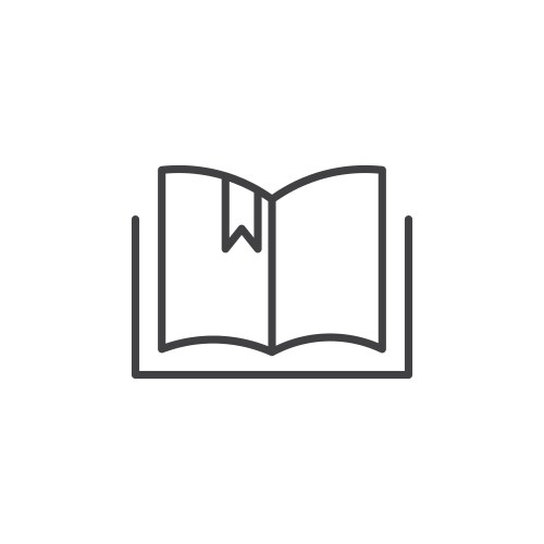 Book with bookmark icon in black and white Vector Image