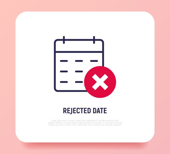 Document rejected sheet with cross mark thin Vector Image