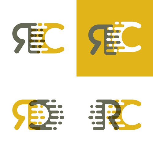 Rm letters logo with accent speed in brown Vector Image