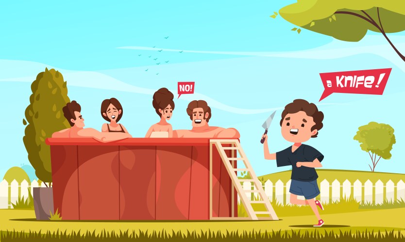 Kids danger cartoon Royalty Free Vector Image - VectorStock